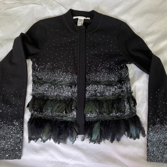 Diane Von Furstenberg | Sweaters | Dvf Cashmere Ostrich Feather And ...